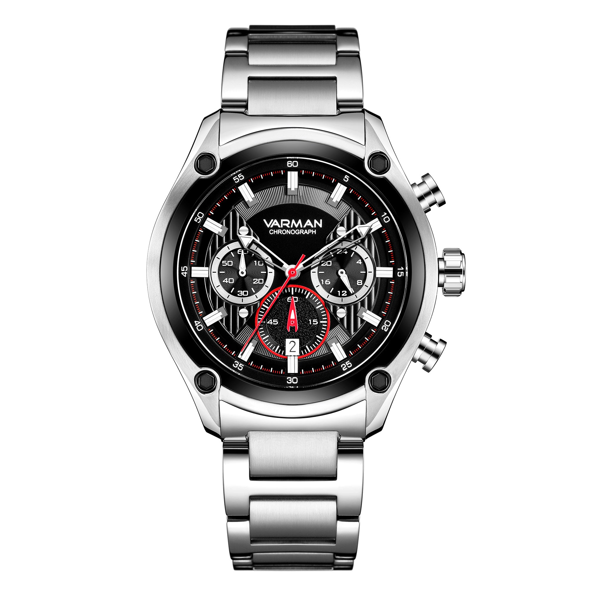 Varman The Elite Black Silver Steel – VarmanWatches